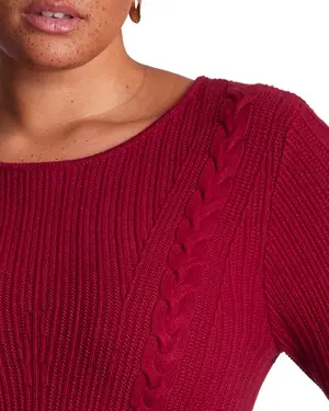 ESTELLE Eveline Peplum Ribbed Knit Sweater