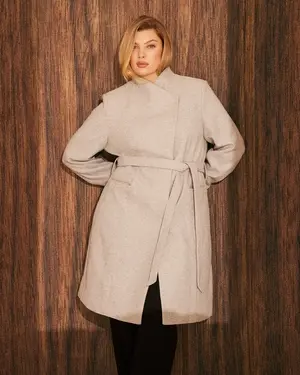 ESTELLE Ren Asymmetric Belted Coat