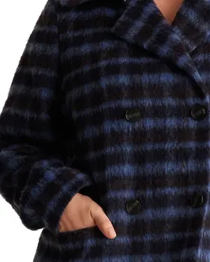 ESTELLE Nightfall Check Double Breasted Coat
