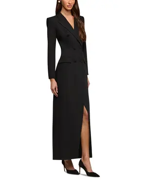 L'AGENCE Vale Double Breasted Maxi Tuxedo Dress