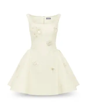 LEO LIN Zaya Wool & Silk Embellished Mini Dress