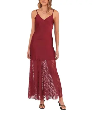 PETAL AND PUP Elowyn Maxi Dress - Cherry