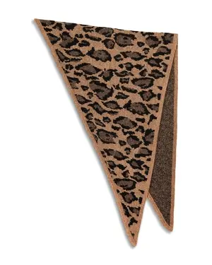 Clare V. Triangle Leopard Print Scarf - Camel