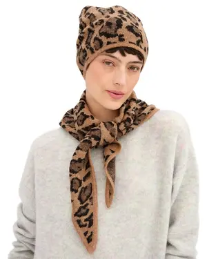 Clare V. Triangle Leopard Print Scarf