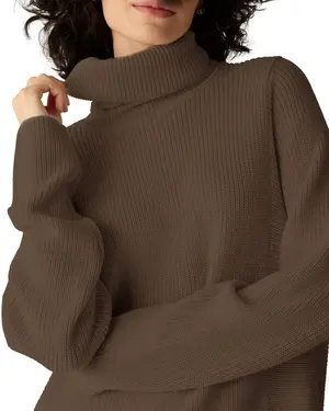 Eileen Fisher Merino Wool Turtleneck Oversized Sweater