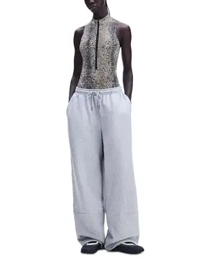 On Oversized Drawstring Knee Sweatpants - Alloy Heather