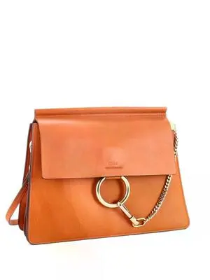 Chloé Faye Leather Medium Shoulder Bag - Brown