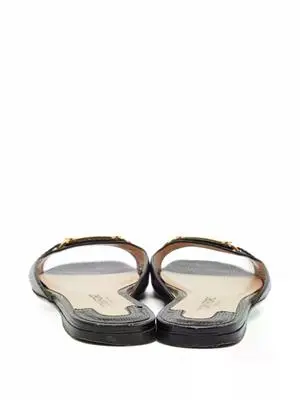 TOM FORD Whitney Lizard-embossed Flat Sandals - Black