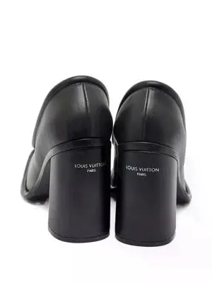 LOUIS VUITTON Berlin Square-toe Leather Pumps - Black