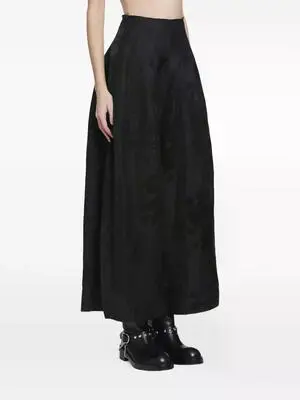 YA YI Floral Jacquard Trousers - Black
