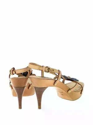 LOUIS VUITTON Monogram Denim Floral Sandals
