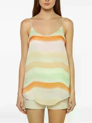 Nanushka Striped Silk Tank Top - Neutrals