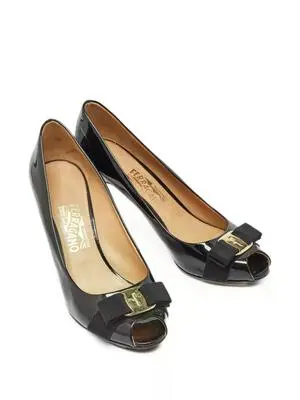 FERRAGAMO Vara Bow Peep-toe Pumps