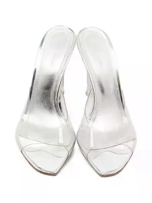 Amina Muaddi Alexa Transparent Sandals