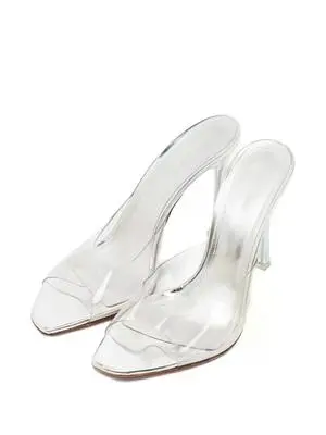 Amina Muaddi Alexa Transparent Sandals
