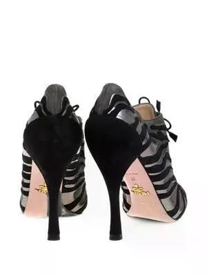 Prada Flame Lace-up Ankle Booties