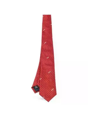 Moschino Silk Pointed-tip Tie - Red