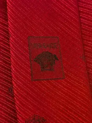 Versace Medusa Diagonal-striped Tie