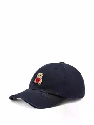 We11Done Distressed Teddy-bear Baseball Cap