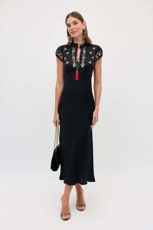 Rixo Oriana Rosewood Embroidery Regular
