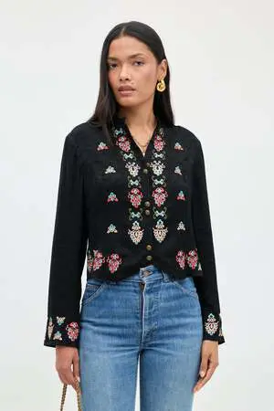 Rixo Charlotta Rosewood Embroidery Regular