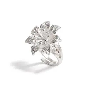 YIEON Lily Fine Filigree Ring - Silver