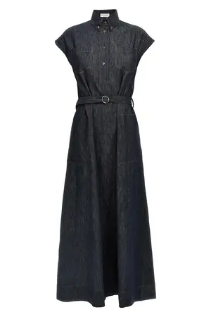 Brunello Cucinelli Belted Denim Dress