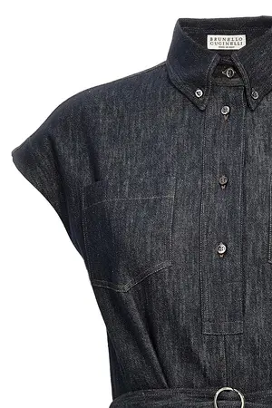 Brunello Cucinelli Belted Denim Dress