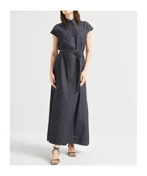 Brunello Cucinelli Belted Denim Dress