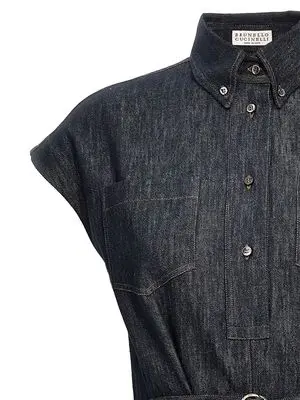 Brunello Cucinelli Belted Denim Dress