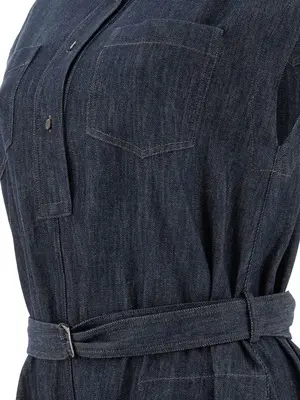 Brunello Cucinelli Belted Denim Dress