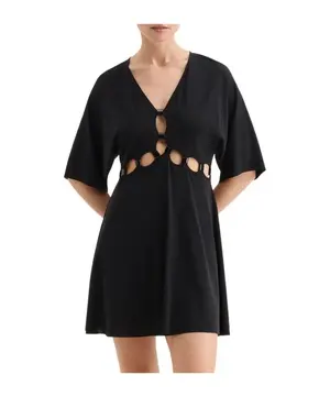 ERES V-neck Cutout Dress - Black