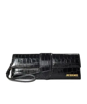 Jacquemus Glossy Crocodile-pattern Clutch Bag