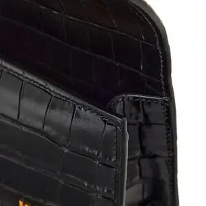 Jacquemus Glossy Crocodile-pattern Clutch Bag