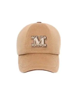 Max Mara Cashmere Double Drap Baseball Cap - Camel