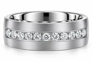BLISS DIAMOND 5/8ct Diamond 8mm Comfort Fit Ring Low Dome Wedding Band