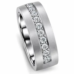 BLISS DIAMOND 5/8ct Diamond 8mm Comfort Fit Ring Low Dome Wedding Band