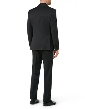 BILLIONAIRE Satin Trim Stretch Wool Blend Evening Blazer