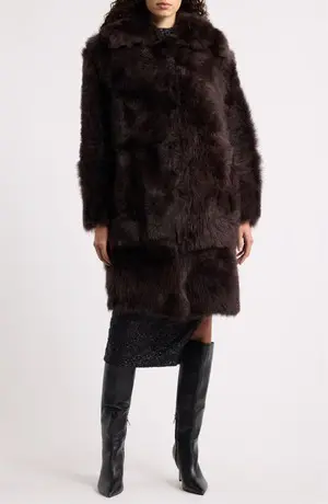 BOSS Soscana Genuine Shearling Midi Coat