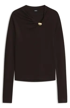 BOSS Edonya Hardware Detail Long Sleeve Top