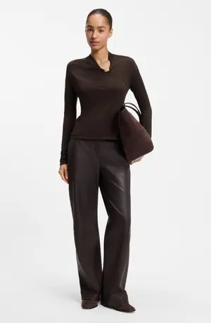 BOSS Edonya Hardware Detail Long Sleeve Top
