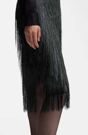 BOSS Vafray Fringe Midi Skirt
