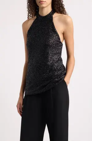 BOSS Enania Sequin Halter Top - Mole