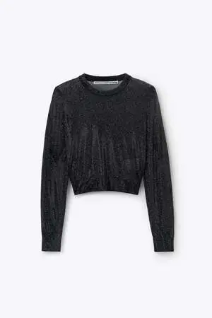Alexander Wang Crystal Hotfix Pullover - Black