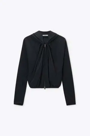 Alexander Wang Pleated Neckline Hoodie - Black