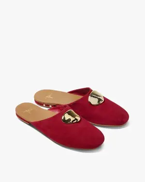 Beek Blackbird Bling Suede Mule - Red