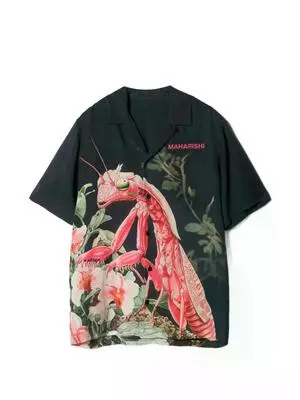 MAHARISHI Orchid Mantis-print Camp-collar Shirt