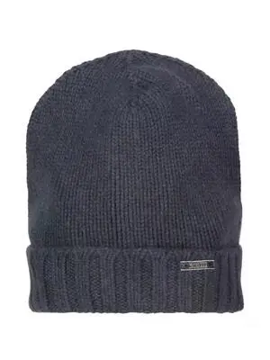 MOORER Vetta Ribbed-knit Beanie Hat - Blue