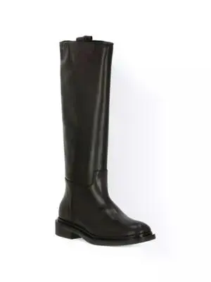JULIE DEE Round-toe Leather Boots