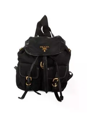 Prada Double Front-pocket Backpack - Black